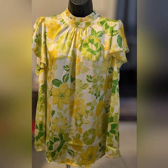 Emily Wonder | Tops | Emily Wonder X Plus Size Flutter Sleeve Blouse ...